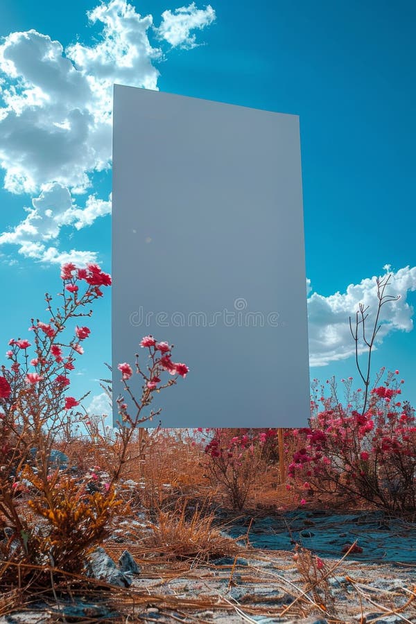 A Blank Billboard is Sitting in the Middle of a Field, AI Stock Image ...