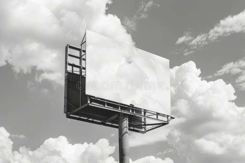 Blank Billboard with Sky and Clouds Background for Advertising and ...