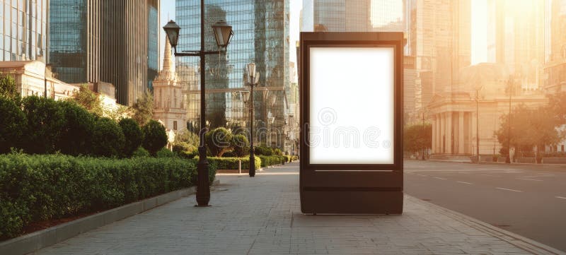 The Blank Billboard Standing Prominently in a Vibrant Cityscape at ...