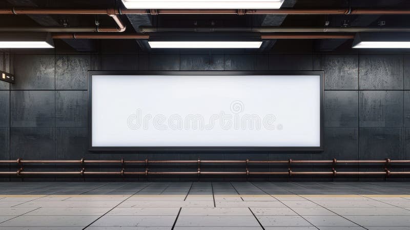 The Blank Billboard in Subway.AI Generated Image Stock Image - Image of ...