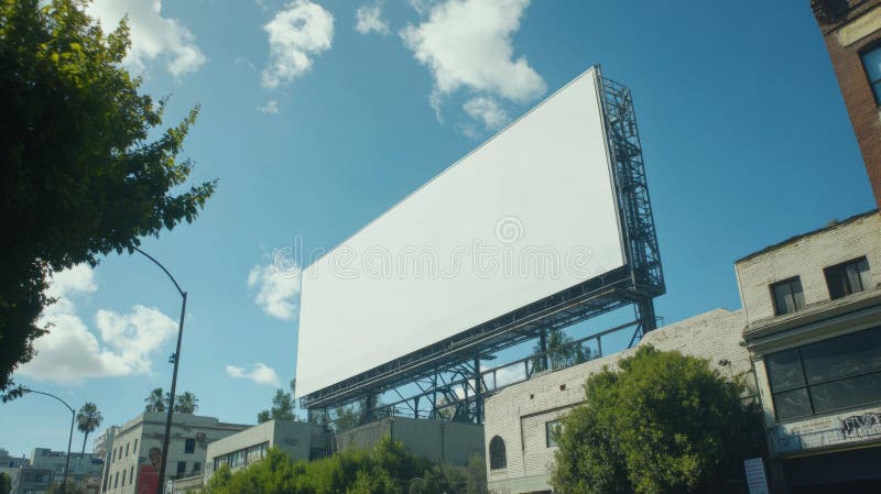 Blank Billboard in Urban Setting Stock Illustration - Illustration of ...