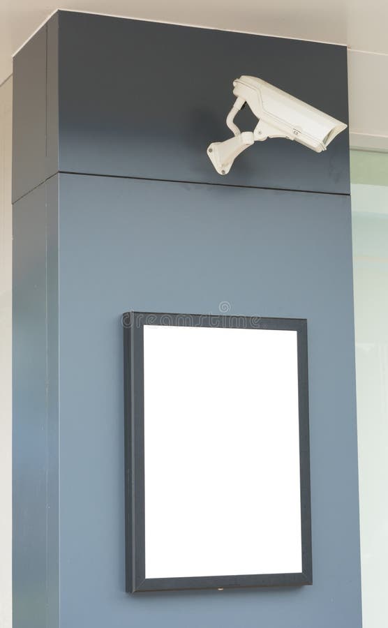 Blank Billboards Attached To a Wall with Video Surveillance Came Stock ...
