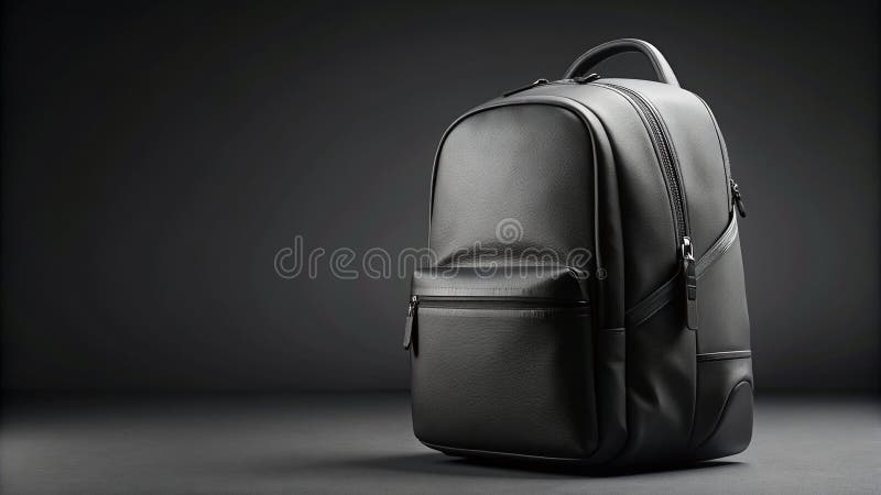 Blank Black Backpack with Zipper and Strap Mockup Front Back Generative ...