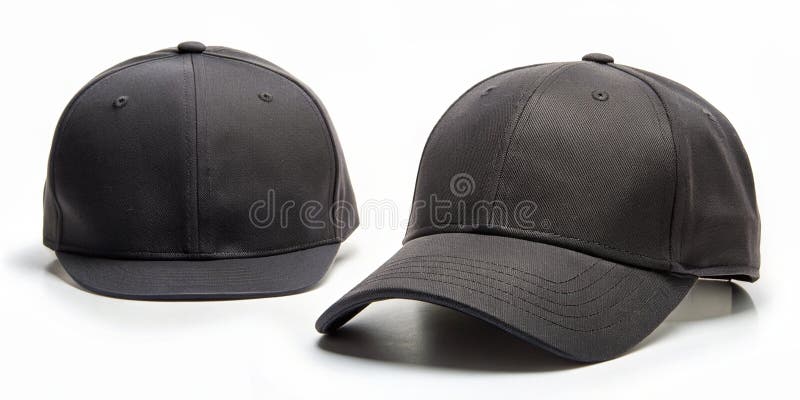 Blank Black Baseball Cap Front and Back View for Mockup AI-Created ...