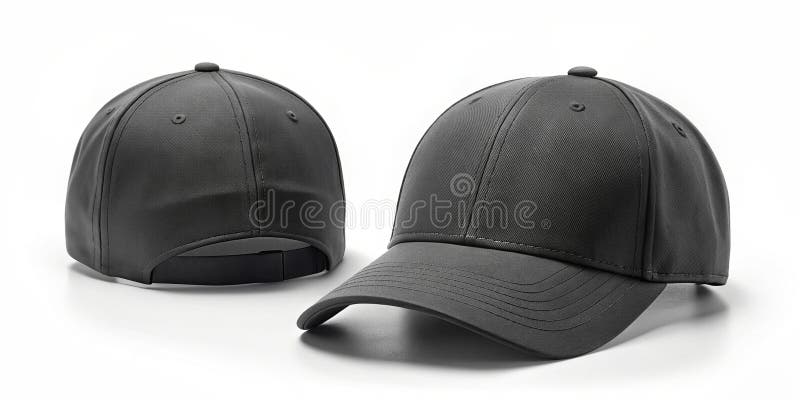 Blank Black Baseball Cap Mockup Seen from the Front and Back AI ...