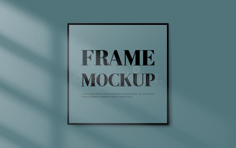 Blank Black Border Frame on Pastel Blue Background with Shadow Light ...