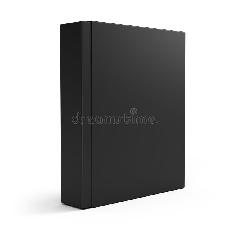 Blank Black Box Isolated Over White Background Stock Illustration ...