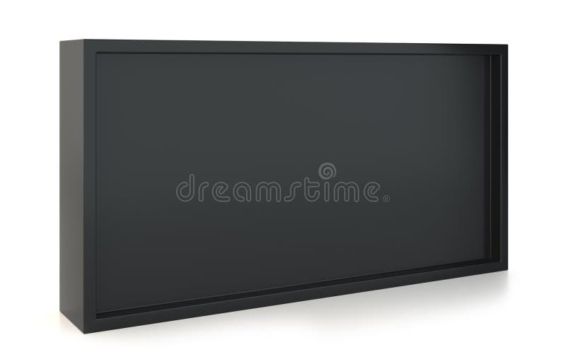 Blank Black Box in White Light Studio. 3d Rendering Stock Illustration ...