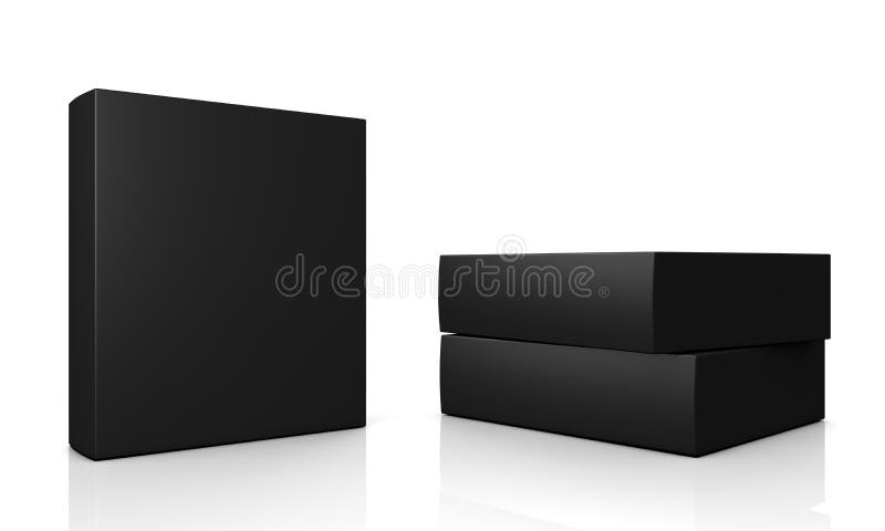 Blank black boxes stock illustration. Illustration of packet - 43119540