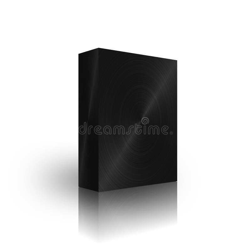 Black Box Package Mock-up. Vector Black Carton Cardboard or Paper ...