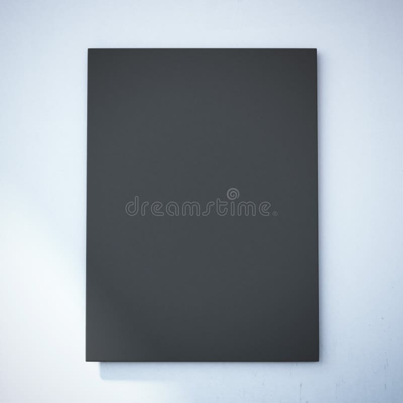 Black Canvas in Dark Interior. 3d Rendering Stock Image - Image of ...