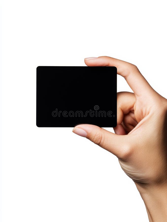 Blank Black Card in Hand: Isolated and Ready for Use Stock Illustration ...