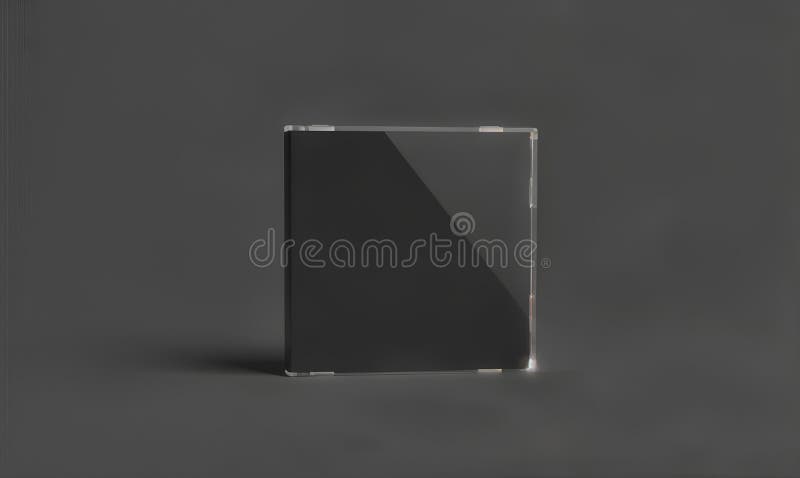 Blank Black Closed Disk Cover Mockup, Isolated on Dark Background, 3d ...