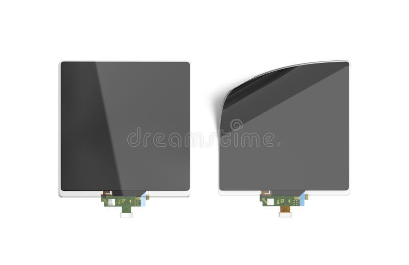 Blank Black Flexible Flat and Folded Corner Rectangular Display Mockup ...