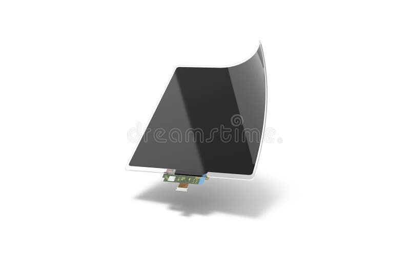 Blank Black Flexible Folded Corner Rectangular Display Mockup, Isolated ...
