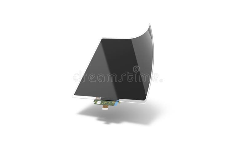 Blank Black Flexible Folded Corner Rectangular Display Mockup, Isolated ...