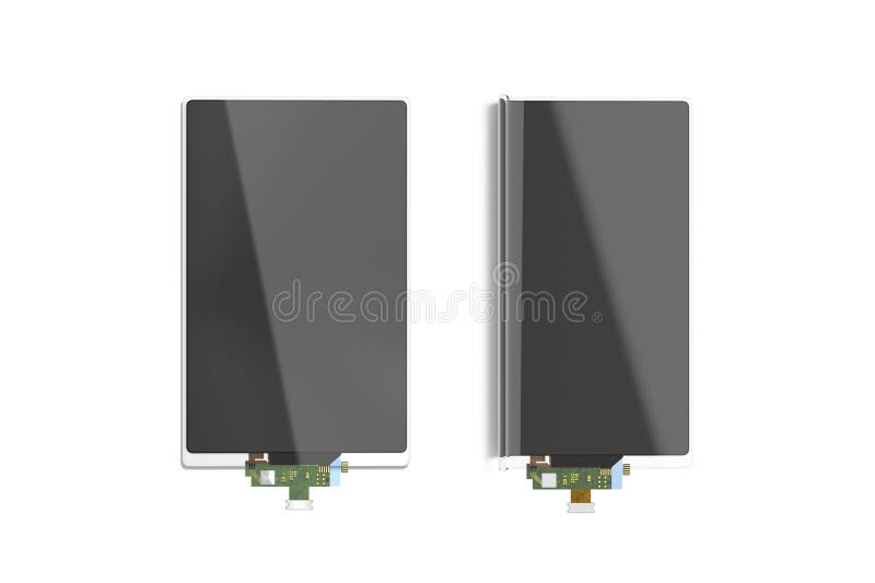 Blank Black Flexible Rectangular Display Flat and Folded Mockup ...