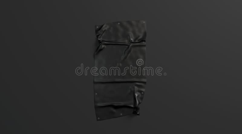 Blank Black Folded Stretch Banner Mockup on Dark Background Stock ...