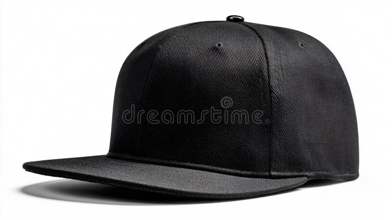 Blank Black Hip Hop Cap with Adjustable Snap Back Stock Illustration ...