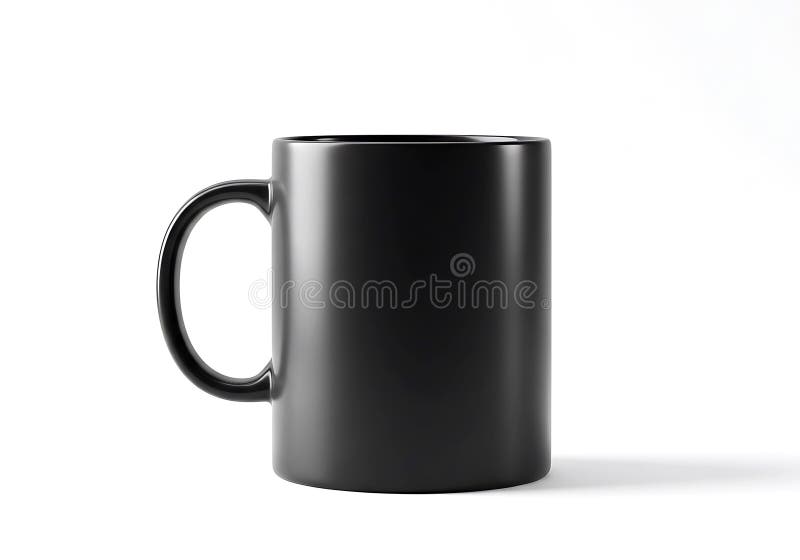 Blank Black Mug Mockup on White Background Stock Illustration ...