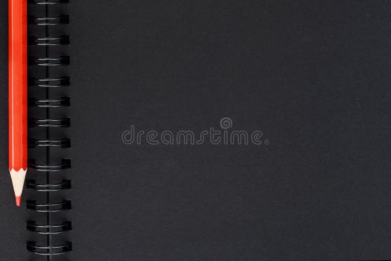 Blank Black Notepad Paper Kraft and Red Pencil. Stock Image - Image of ...