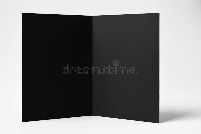 Blank Black Open Standing Card Stock Image - Image of paper, blank ...