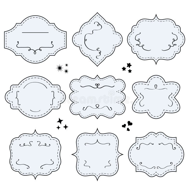 Blank Black Outline Vintage and Modern Different Shapes Banners and ...