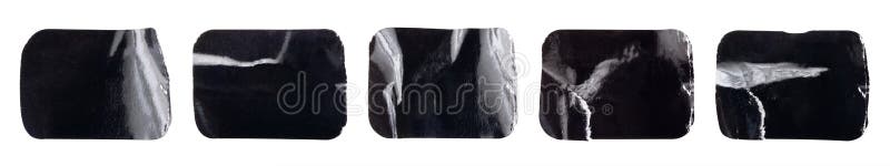 Blank Black Paper Sticker Label Set Isolated on White Background Stock ...