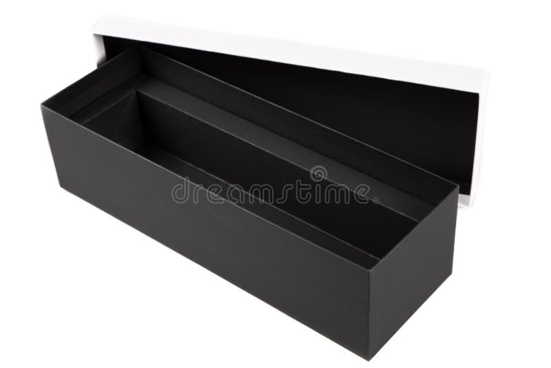 Black Box Product Packaging in Front View Isolated on White Background ...