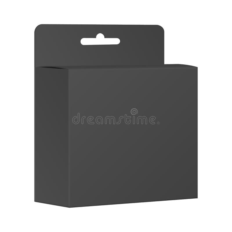 Blank Black Product Package Box. Vector Stock Vector - Illustration of ...