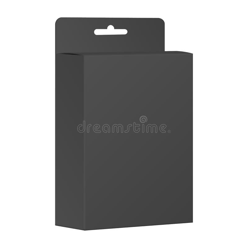 Blank Black Product Package Box. Vector Stock Vector - Illustration of ...