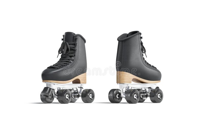 Blank Black Roller Skates Mock Up, Front and Back View Stock ...