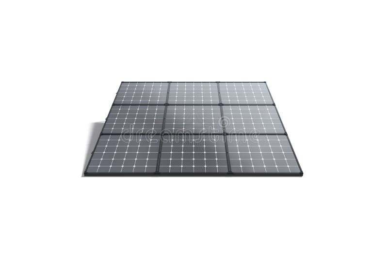 Blank Black Solar Panel Roof-mounted Mockup, Front View Stock ...
