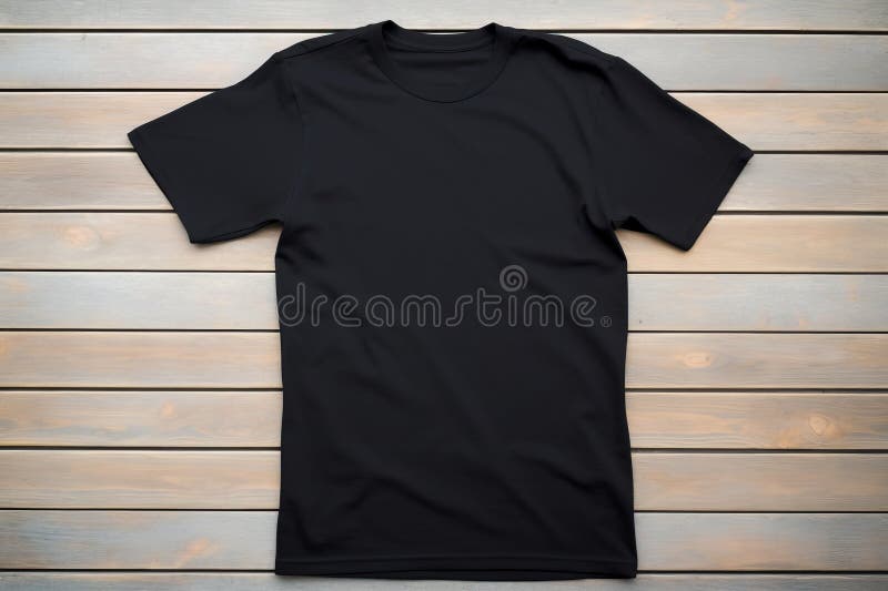 Blank Black T-shirt. Generative AI Stock Illustration - Illustration of ...