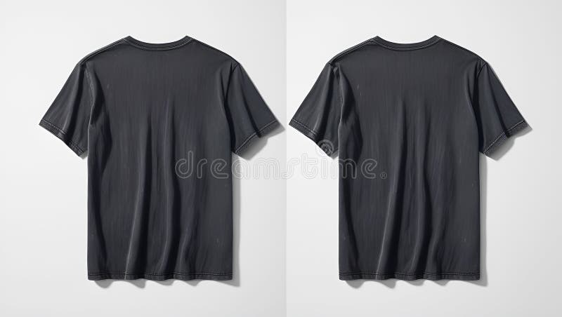 Blank Black T-Shirt Template – Short Sleeve Crew Neck Stock ...