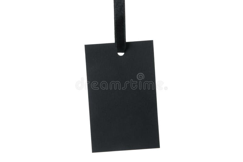 Blank Black Tag Isolated on White Background Stock Photo - Image of ...
