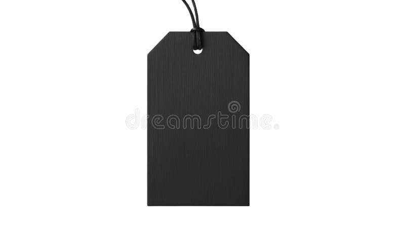 A Blank Black Tag with a String, Perfect for Labeling Items. Isolated ...