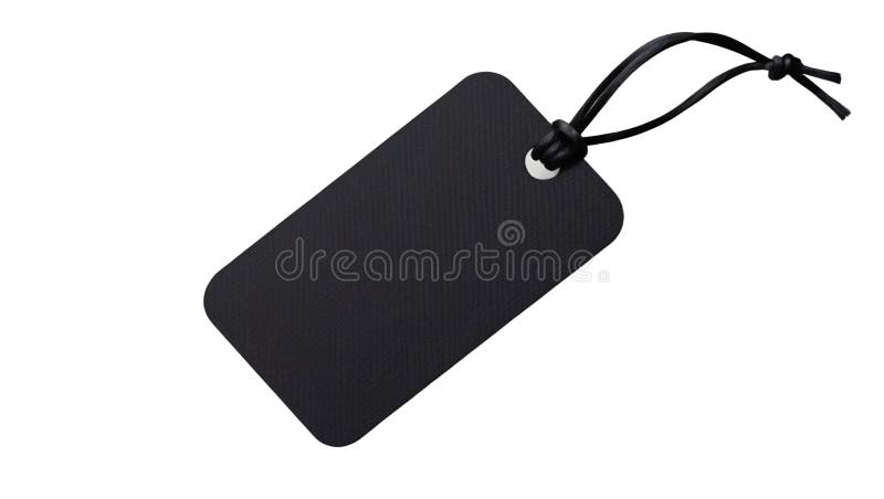 A Blank Black Tag with a String, Perfect for Labeling Items. Isolated ...