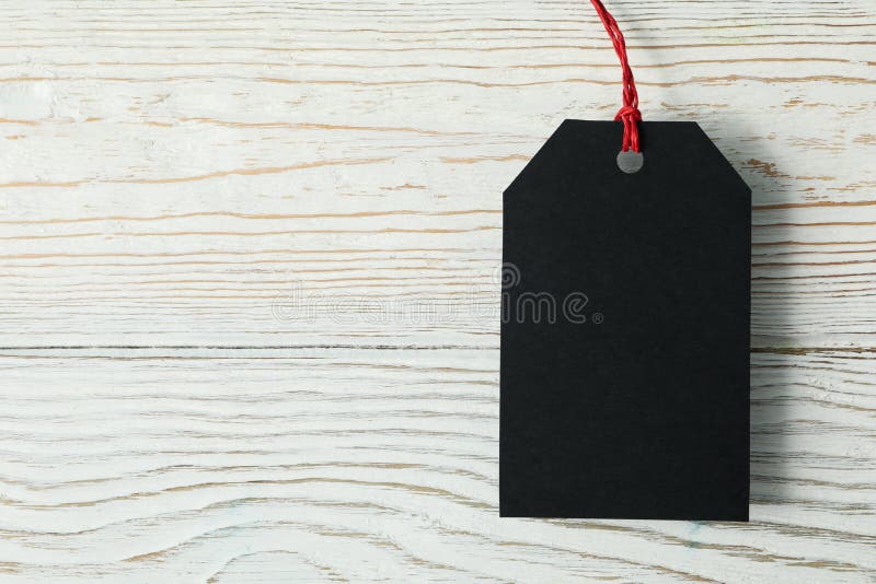Blank Black Tag Isolated on White Background Stock Photo - Image of ...