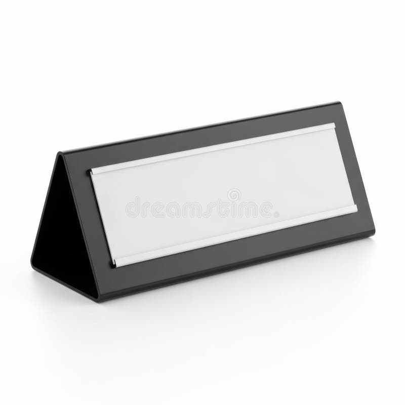 Blank Black Triangular Name Plate Holder with Silver Insert for ...