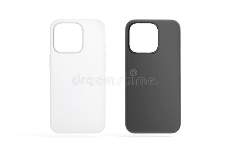 Blank Black and White Matte Phone Case Mockup, Front View Stock ...