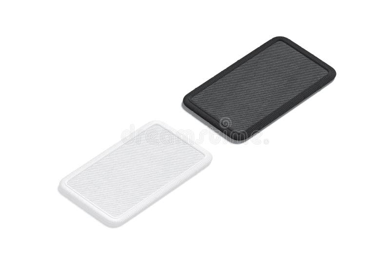 Blank Black and White Rectangle Embroidered Patch Mockup, Isolated ...