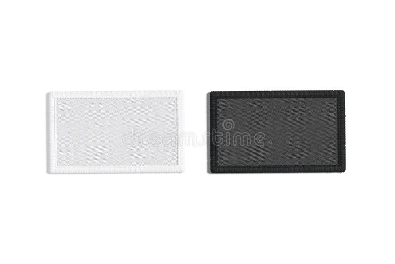 Blank Black And White Rectangle Embroidered Patch Mockup, Top View ...