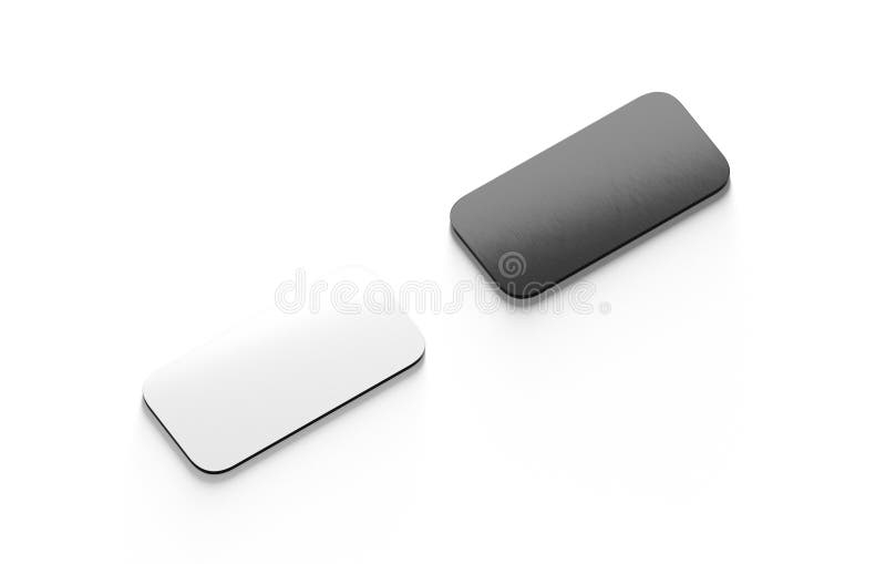 Blank Black and White Rectangle Fridge Magnet Mockup, Side View Stock ...