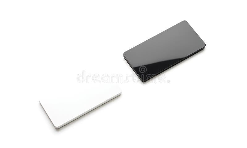 Blank Black and White Rectangle Fridge Magnet Mockup, Side View. Stock ...