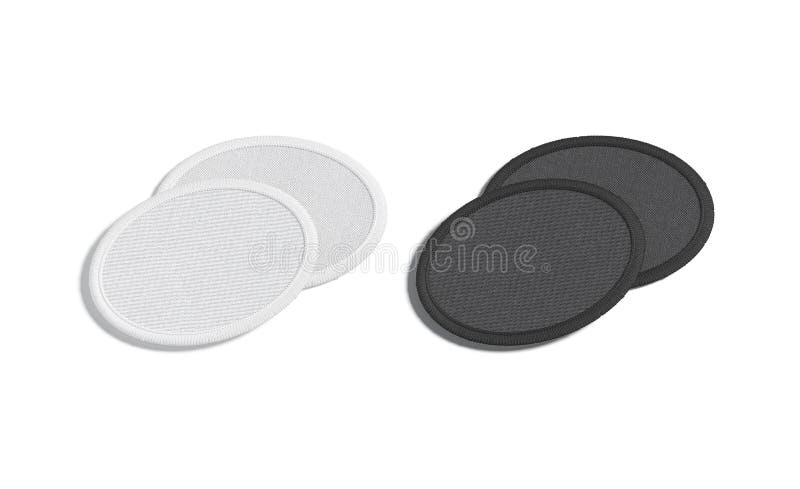 Blank Black and White Round Embroidered Patch Mockup Pair, Isolated ...