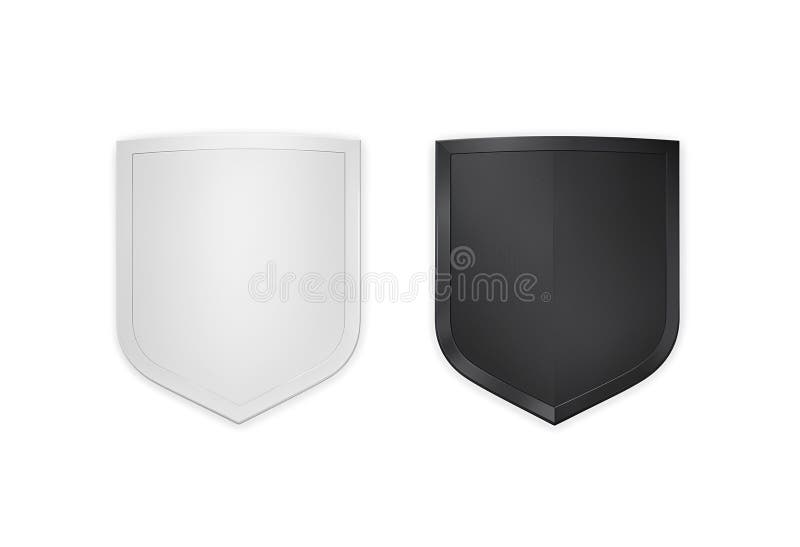 Blank Black and White Shield Embroidered Patch Mockup, Top View. Stock ...