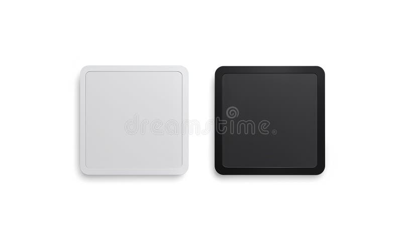 Blank Black and White Square Embroidered Patch Mockup, Top View. Stock ...