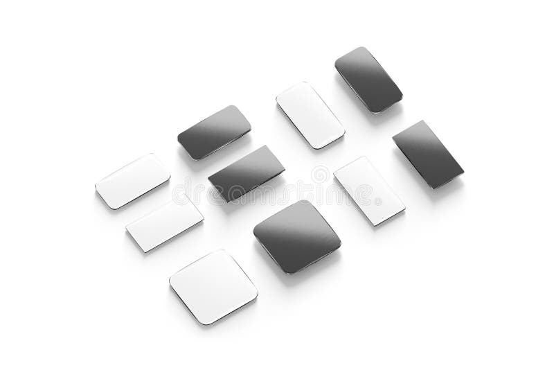 Blank Black and White Square and Rectangle Fridge Magnet Mockup Stock ...