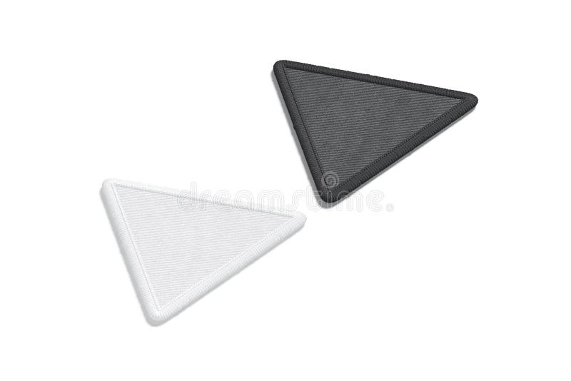 Blank Black and White Triangle Embroidered Patch Mockup, Side View ...